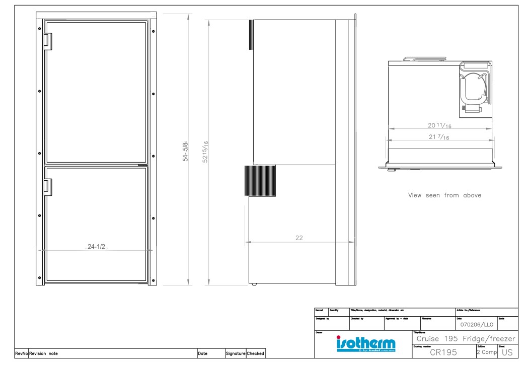 Isotherm Cruise Classic 195 Combi Classic - Left Swing - Flagship Marine